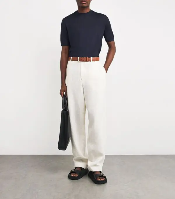 Colombo Cashmere-silk T-shirt - Navy