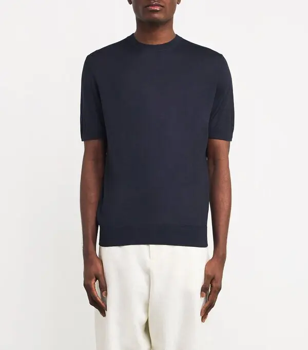 Colombo Cashmere-silk T-shirt - Navy