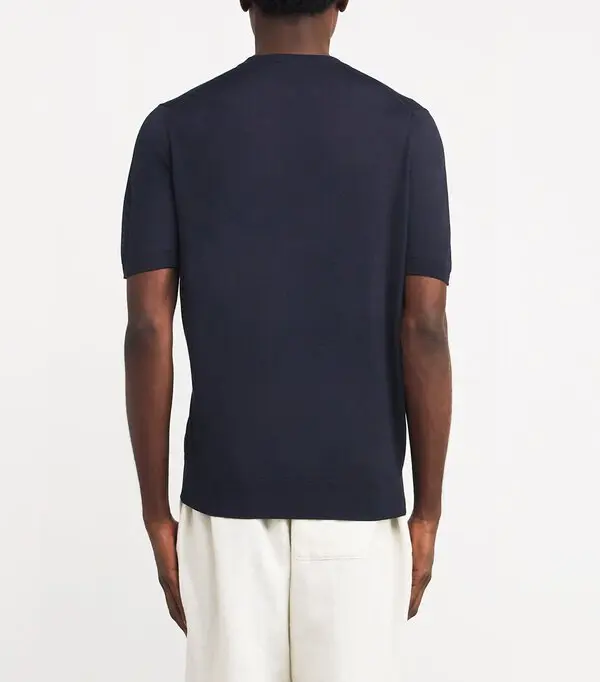 Colombo Cashmere-silk T-shirt - Navy