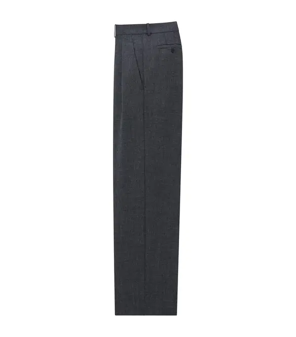 Saint Laurent Wool Chiné Trousers - Grey