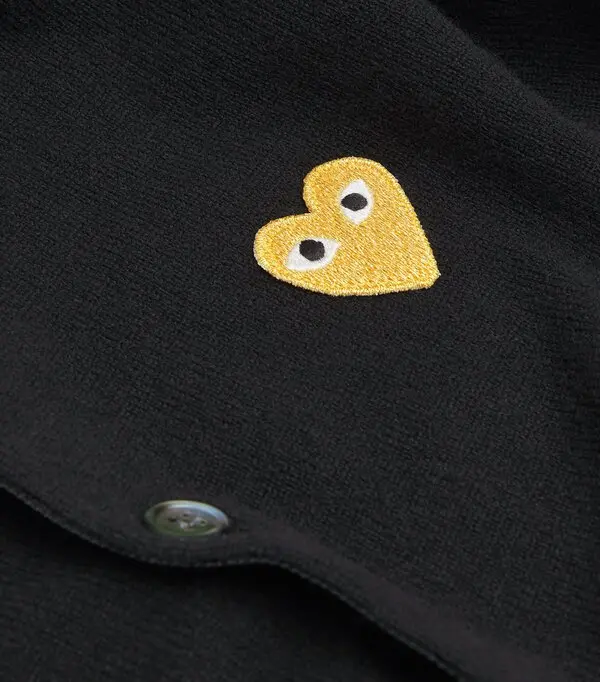 Play Comme Des Garcon Wool Heart Cardigan