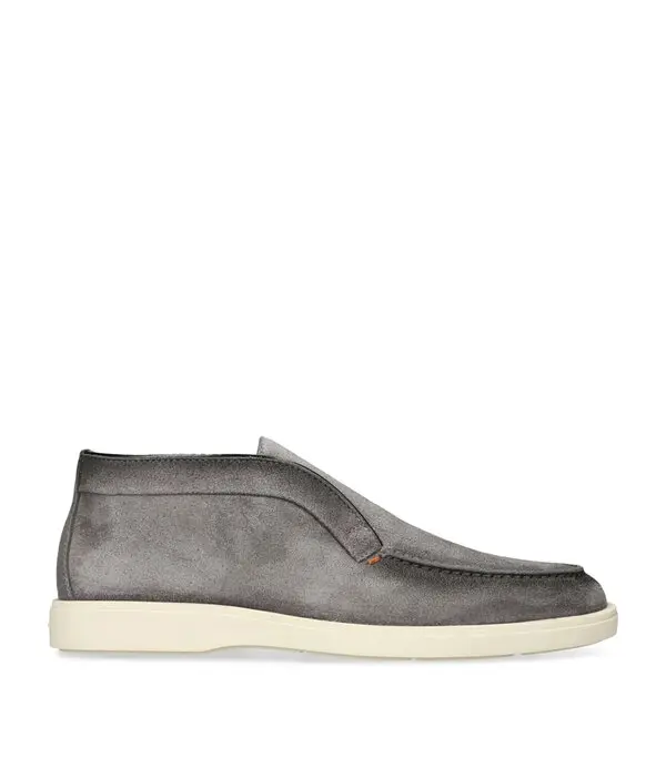 Santoni Suede Detroit Loafers - Grey
