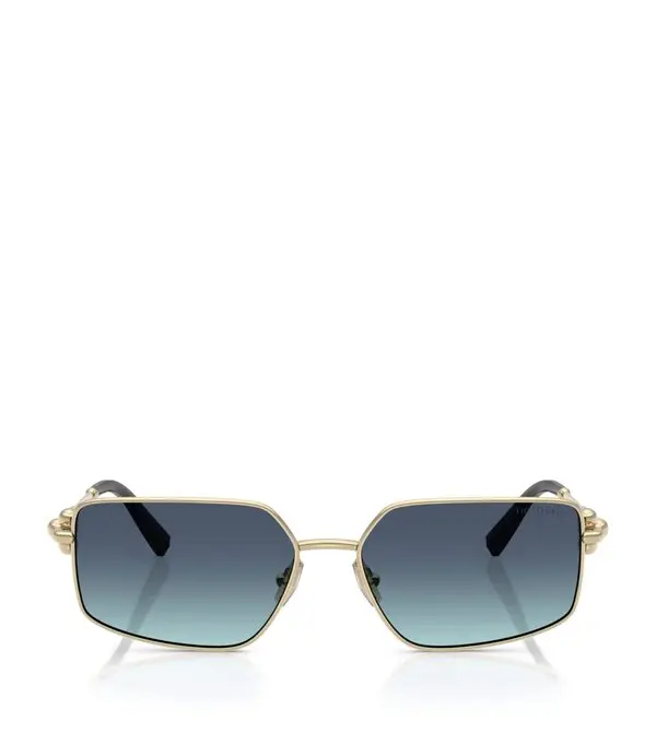 Tiffany & Co. Metal Rectangle Sunglasses - Gold