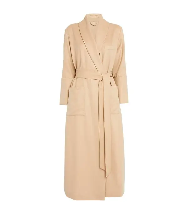 Olivia Von Halle Cashmere Logan Robe - Beige
