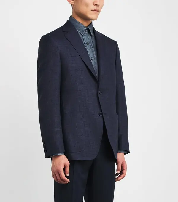 Canali Wool-blend Blazer - Navy