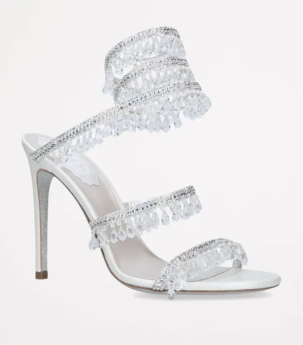 Rene Caovilla Satin Chandelier Sandals 105 - Grey