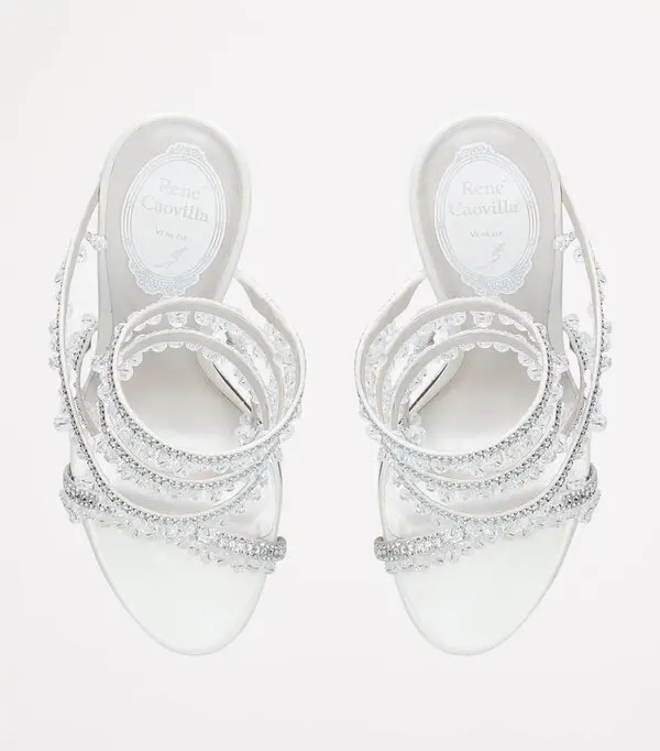 Rene Caovilla Satin Chandelier Sandals 105 - Grey