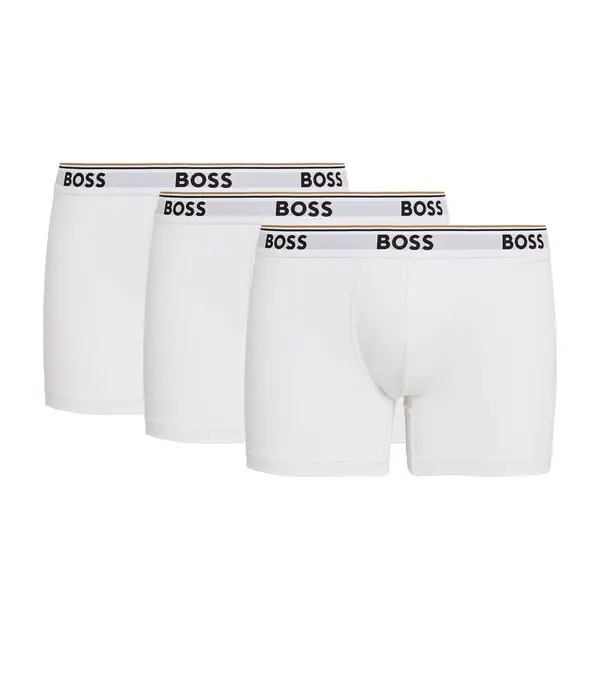 BOSS Stretch-cotton Logo Trunks - White