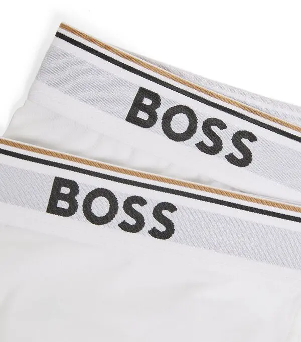 BOSS Stretch-cotton Logo Trunks - White