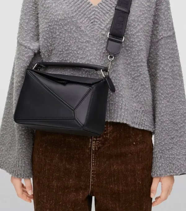 Loewe Leather Puzzle Edge Top-handle Bag - Black