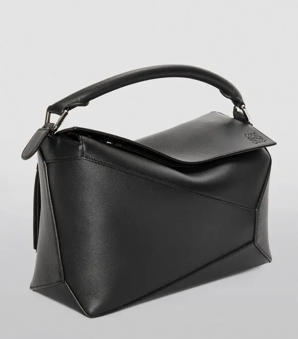 Loewe Leather Puzzle Edge Top-handle Bag - Black