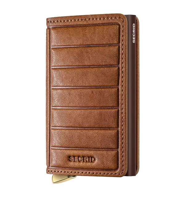 SECRID Embossed Leather Slimwallet - Brown