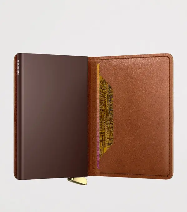SECRID Embossed Leather Slimwallet - Brown