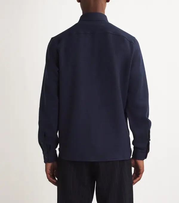 Isaia Wool-cashmere Overshirt - Navy