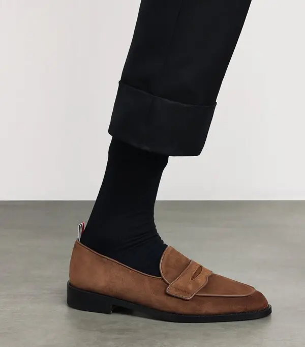 Thom Browne Leather Varsity Penny Loafers - Brown