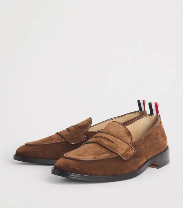 Thom Browne Leather Varsity Penny Loafers - Brown