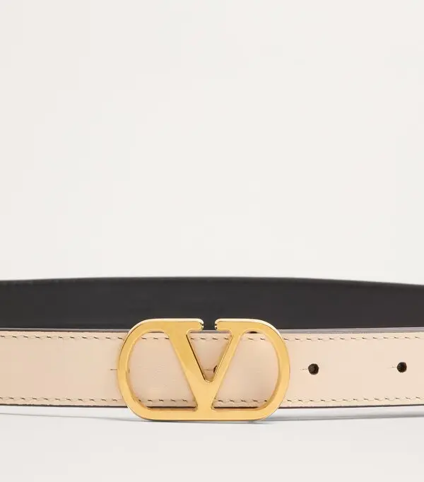 Valentino Garavani Vlogo Signature Leather Belt - Ivory