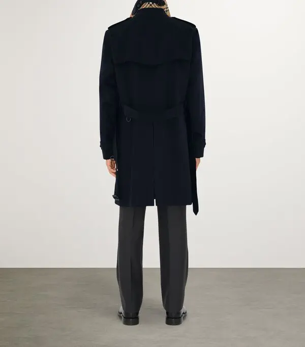 Burberry The Kensington Mid-length Heritage Trench Coat - Blue