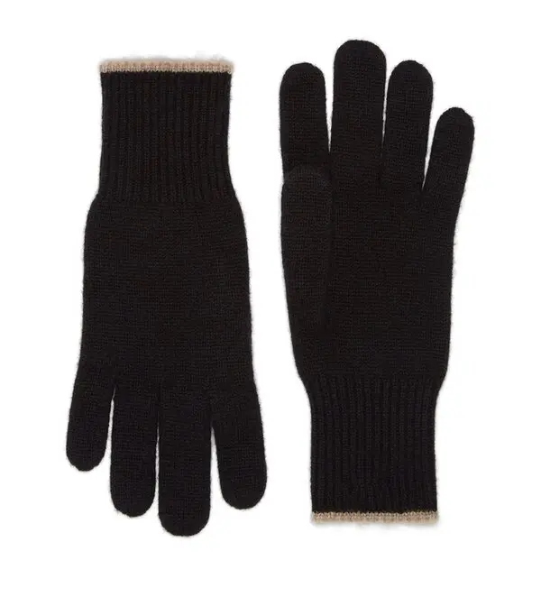 Brunello Cucinelli Cashmere Gloves - Black