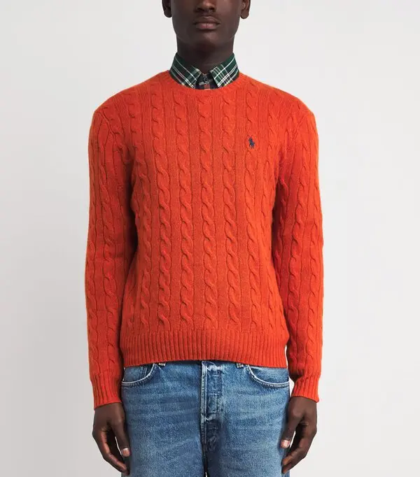 Polo Ralph Lauren Wool-cashmere Cable-knit Sweater - Orange