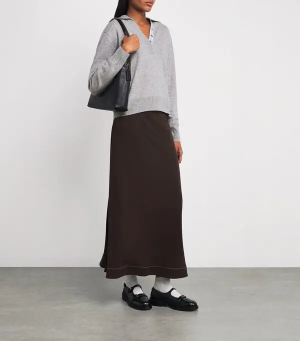 Claudie Pierlot Wool-cashmere Polo Sweater - Grey