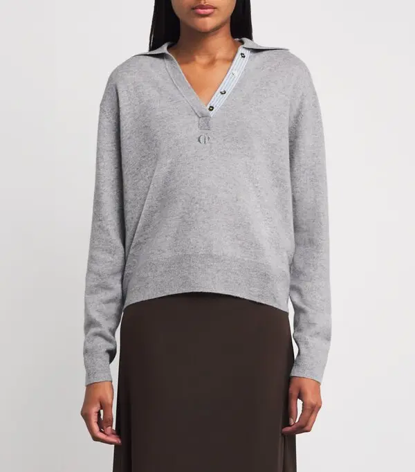 Claudie Pierlot Wool-cashmere Polo Sweater - Grey
