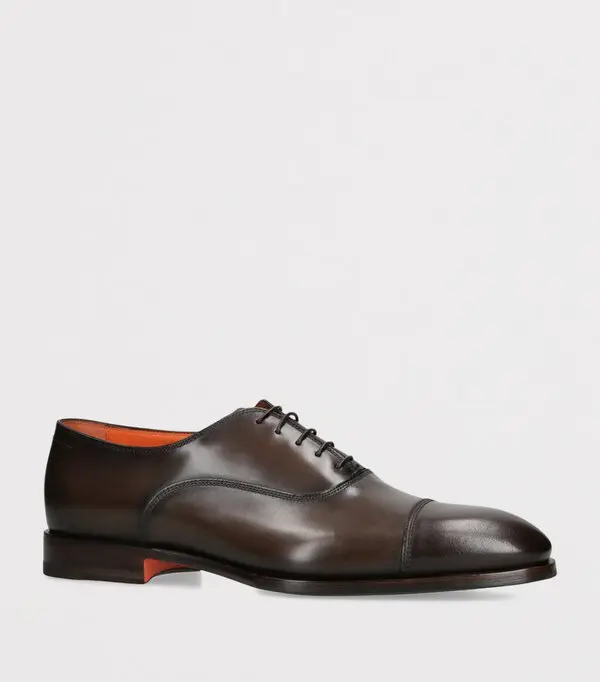 Santoni Leather Adrian Blake Oxford Shoes
