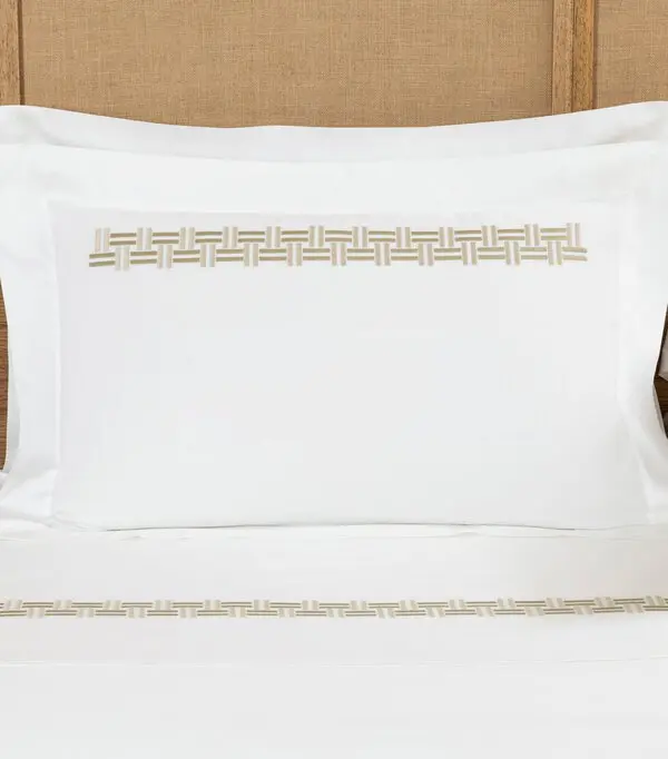 Frette Basket Weave Oxford Pillow Sham - Green