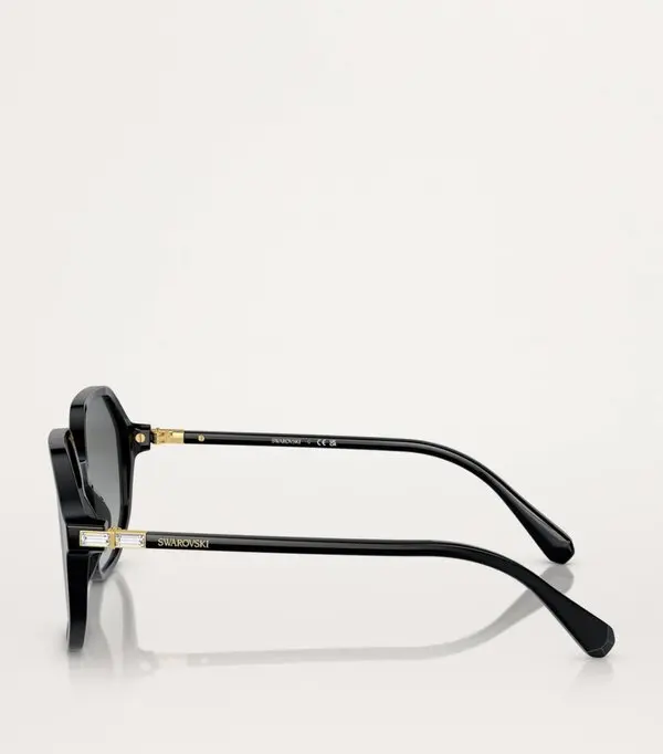 SWAROVSKI Sk6003 Embellished Oversized Sunglasses - Black