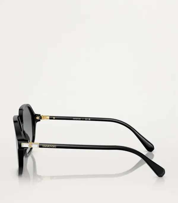 SWAROVSKI Sk6003 Embellished Oversized Sunglasses - Black