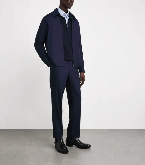 Colombo Worsted Cashmere Pleated Trousers