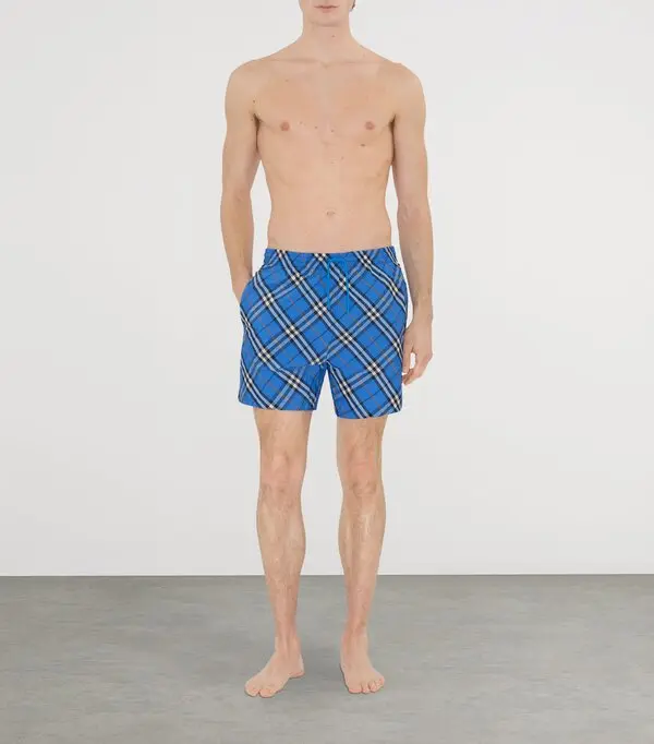 Burberry Check Swim Shorts - Blue