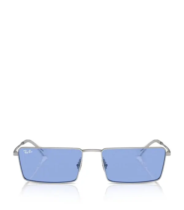 Ray-ban Rectangular Full Rim Sunglasses - Silver