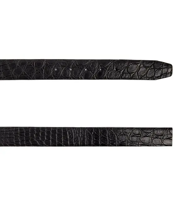 Giorgio Armani Crocodile Leather Belt - Black