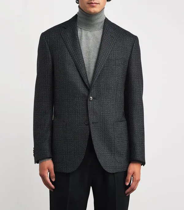 Corneliani Virgin Wool Check Blazer