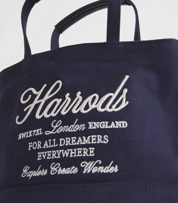 Harrods Embroidered Logo Tote Bag - Navy