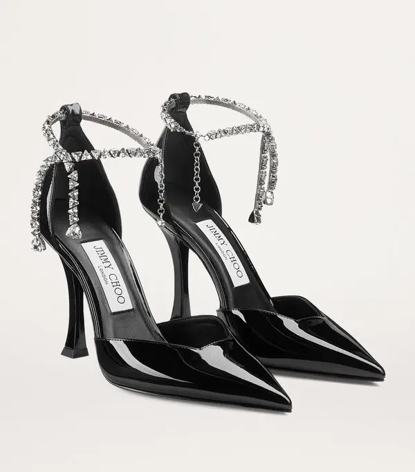 JIMMY CHOO Stevie 100 Patent Leather Pumps - Black