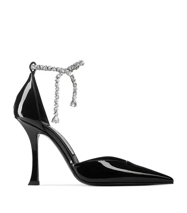 JIMMY CHOO Stevie 100 Patent Leather Pumps - Black