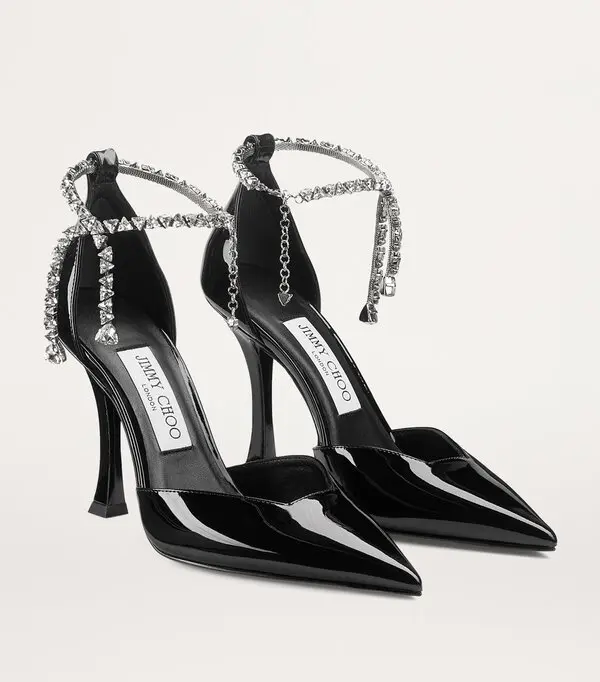 JIMMY CHOO Stevie 100 Patent Leather Pumps - Black