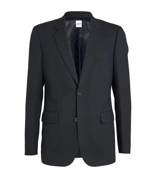 Sandro Wool Suit Jacket - Blue