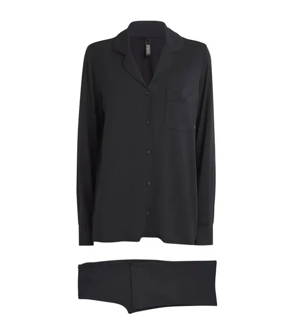 SKIMS Sleep Long-sleeve Pyjama Set - Black