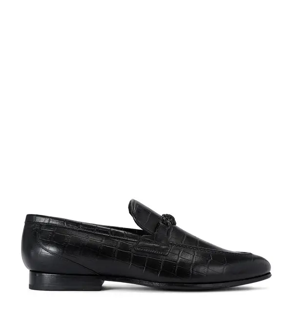 Kurt Geiger Croc-embossed Alton Loafers - Black