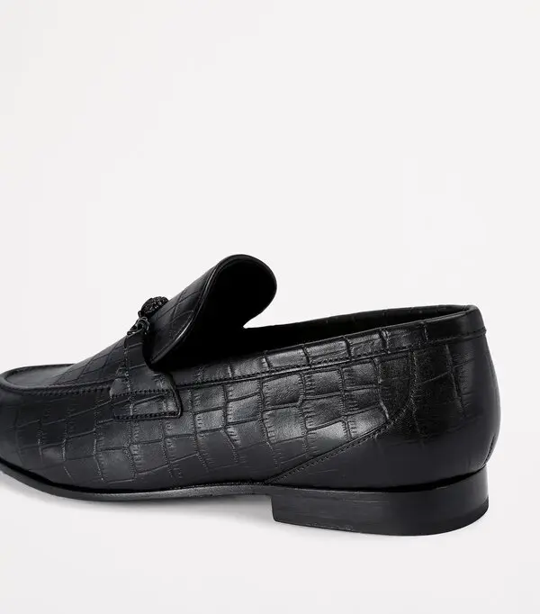 Kurt Geiger Croc-embossed Alton Loafers - Black