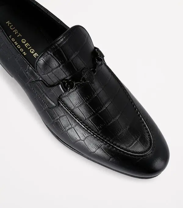 Kurt Geiger Croc-embossed Alton Loafers - Black