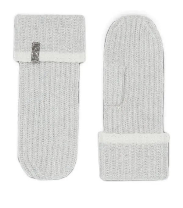 Brunello Cucinelli Cashmere Mittens - White