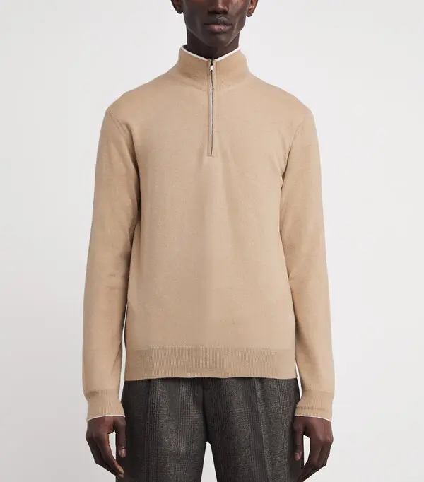 FIORONI CASHMERE Cashmere Half-zip Pullover