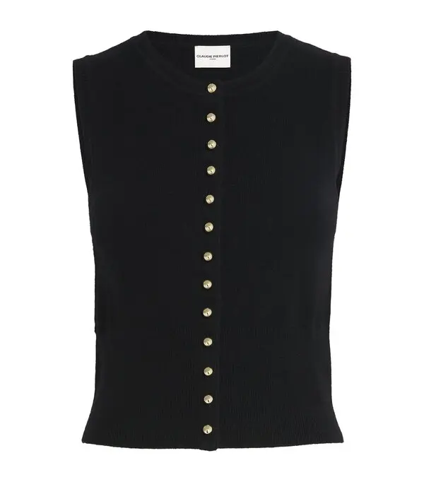 Claudie Pierlot Wool Sleeveless Cardigan