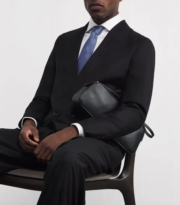 Giorgio Armani Silk Jacquard Neck Tie - Blue