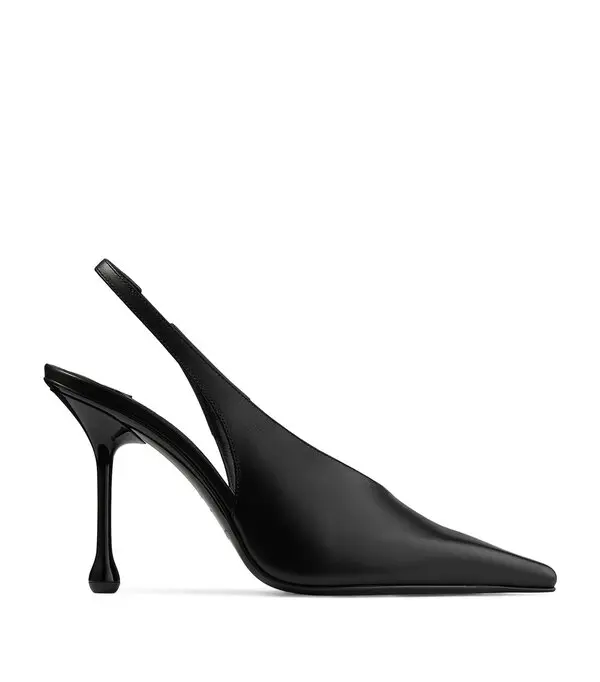 JIMMY CHOO Isa Leather Slingback Pumps - Black