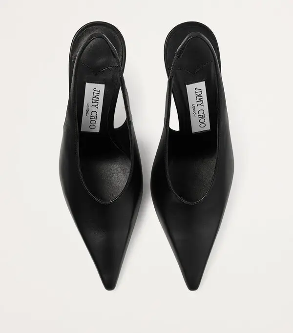 JIMMY CHOO Isa Leather Slingback Pumps - Black